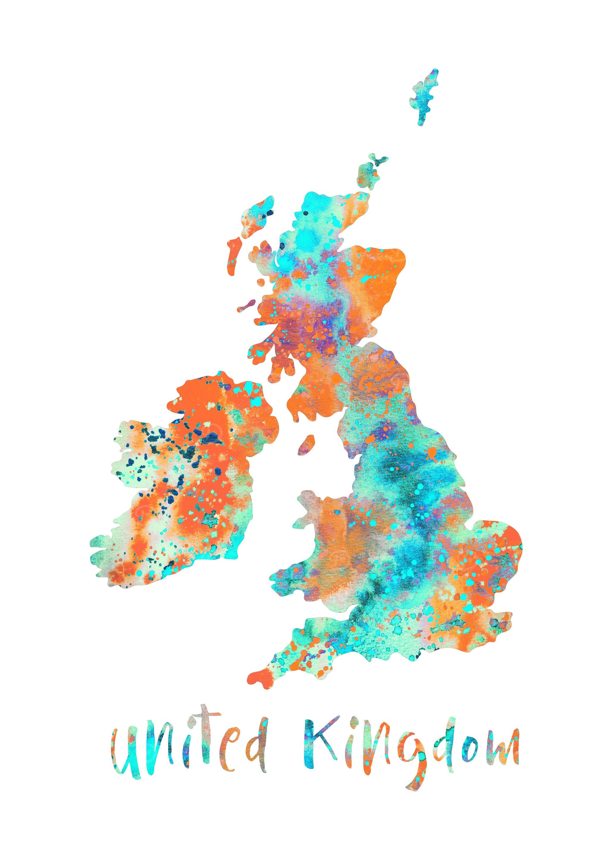 'United Kingdom' Poster, picture, metal print, paint by RosaliasArt ...
