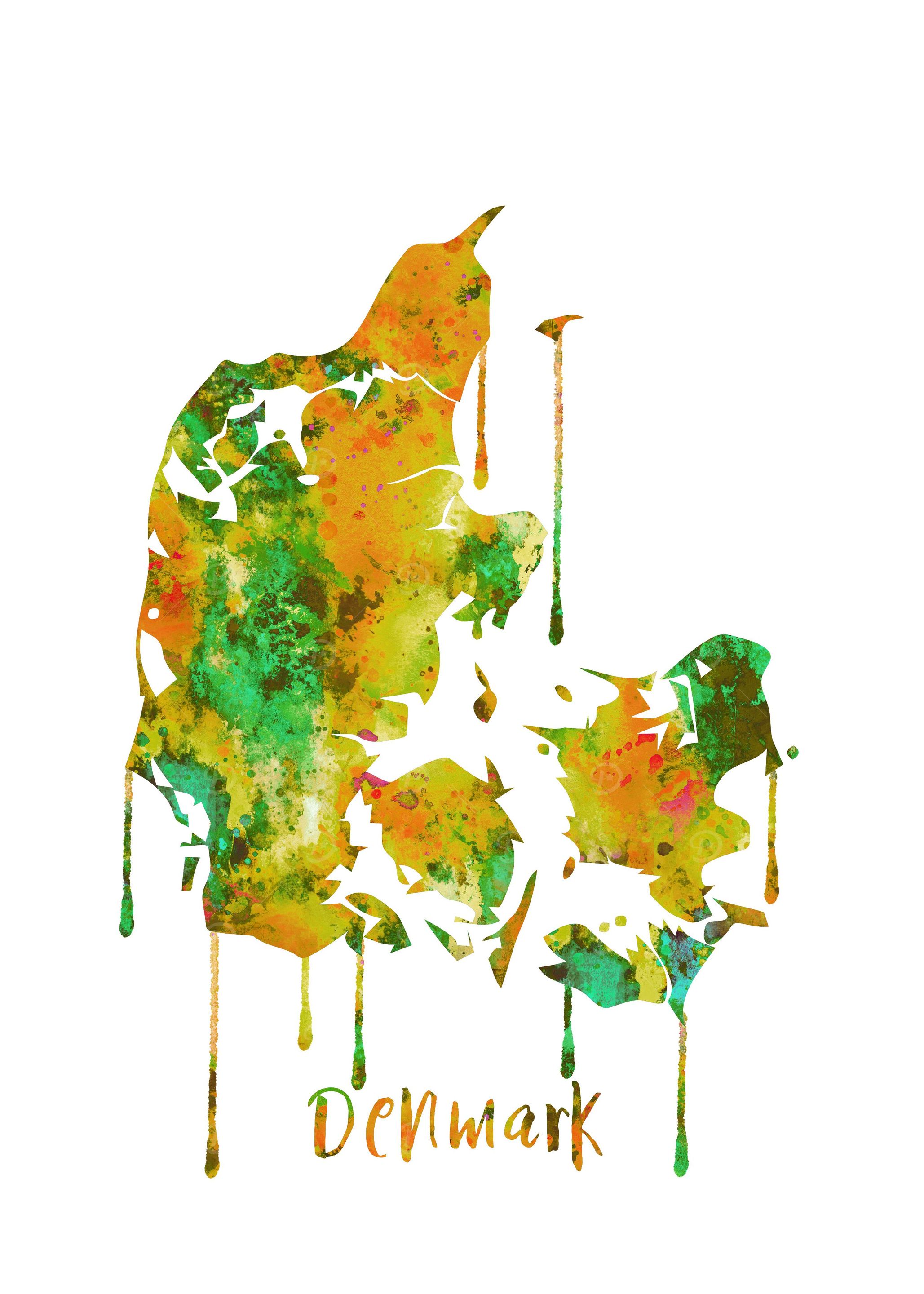 'Denmark map ' Poster, picture, metal print, paint by RosaliasArt ...