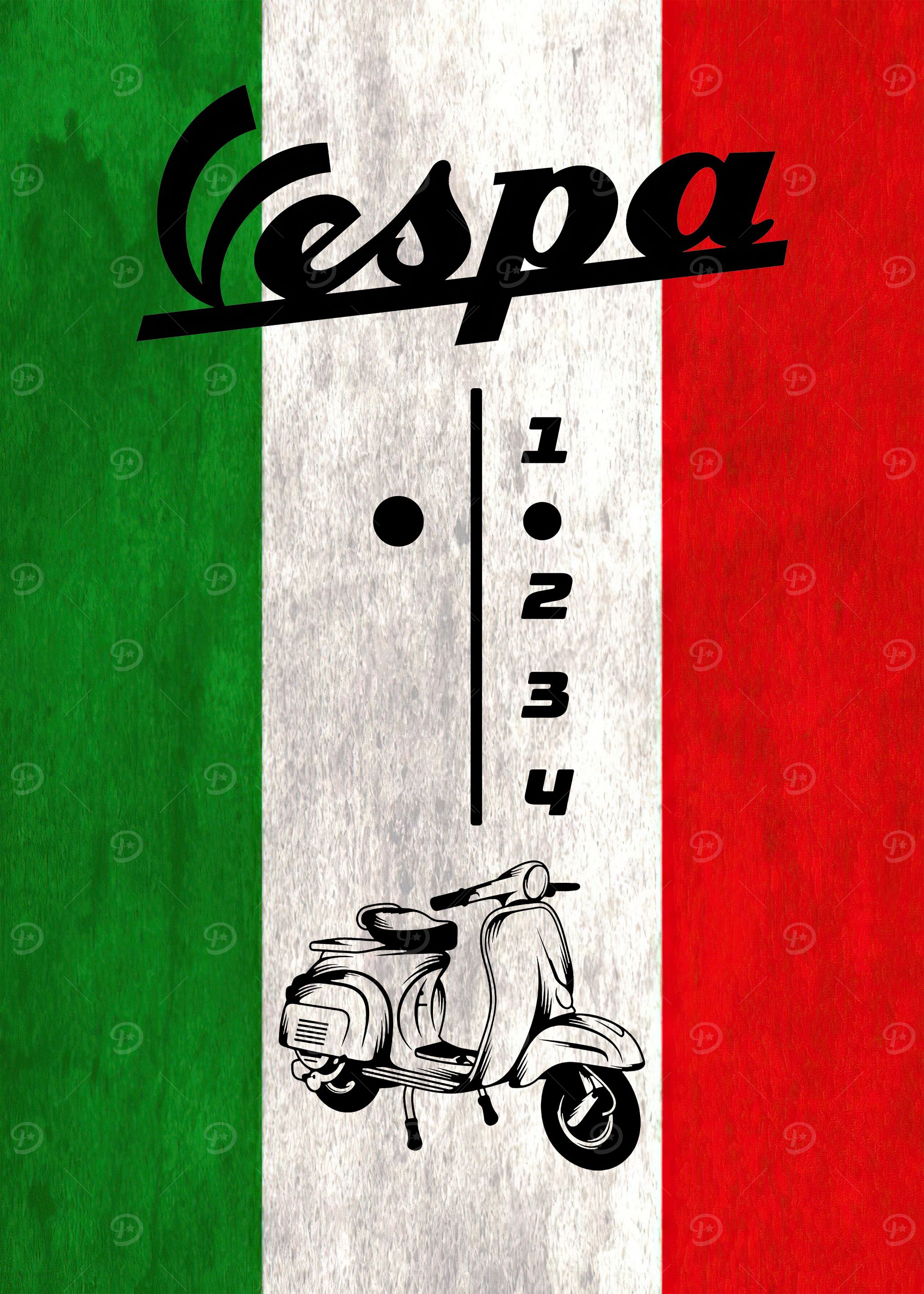 'Vespa Classic' Poster, picture, metal print, paint by Lucky Boy | Displate