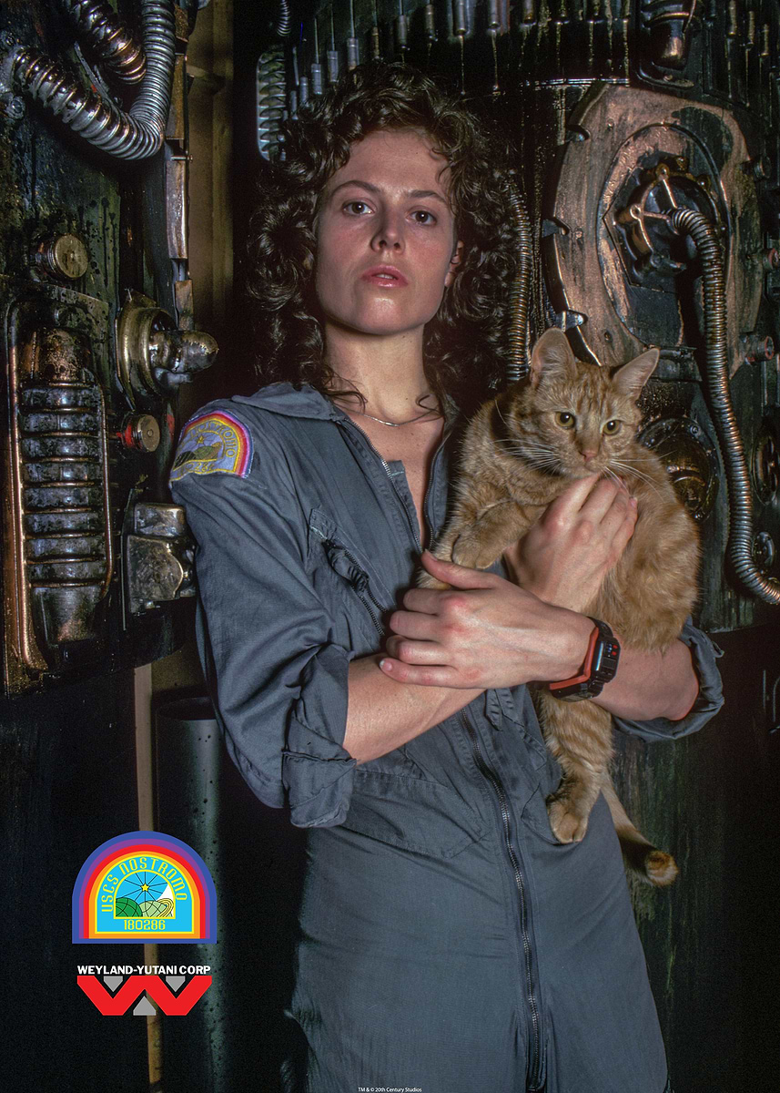 'Ellen Ripley With A Cat Alien' Poster, picture, metal print, paint by ...