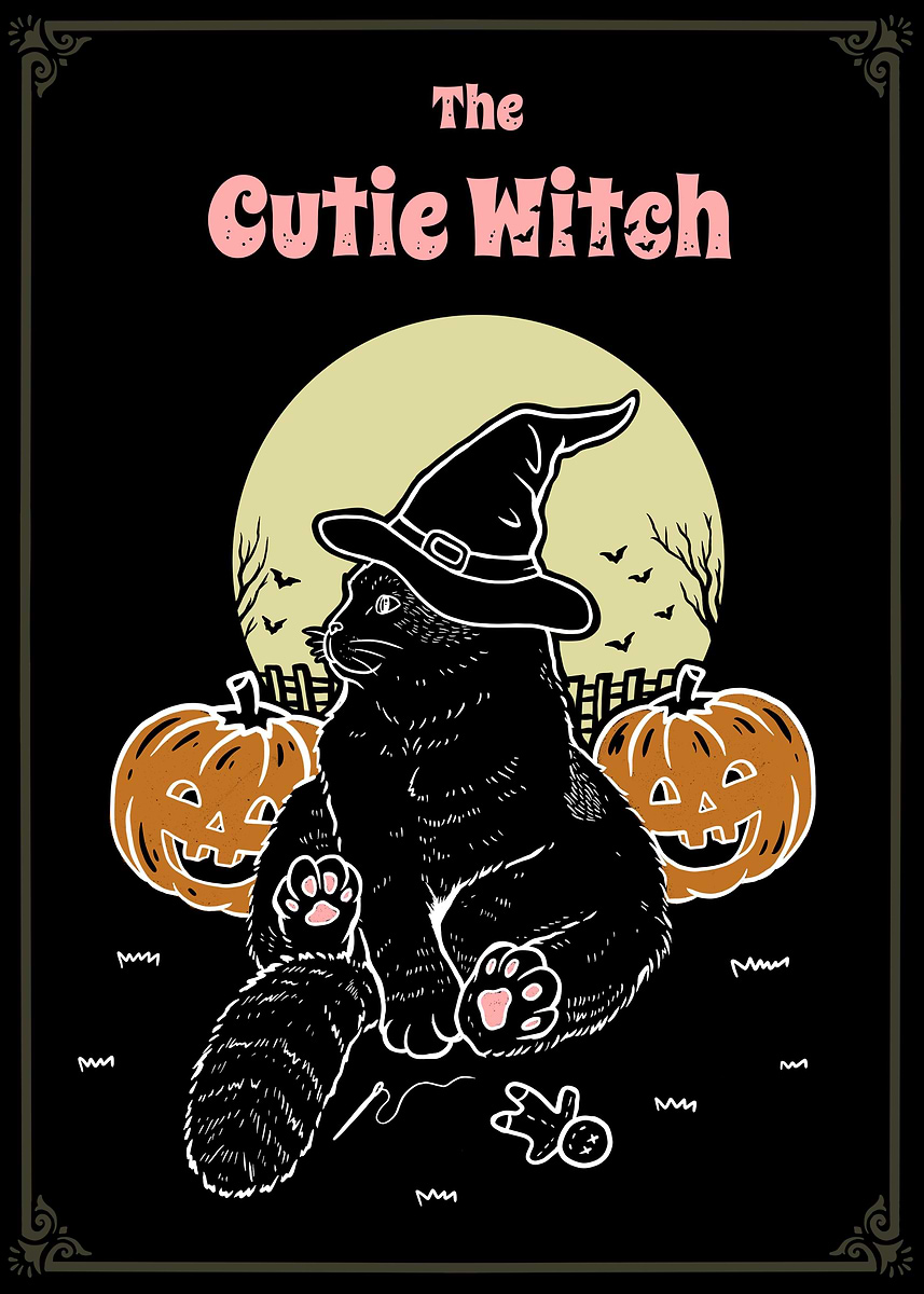 'halloween Cutie Witch' Poster, picture, metal print, paint by taofik ...