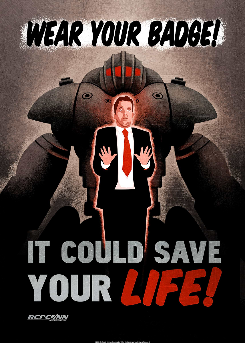 'Wear Your Badge!' Poster, picture, metal print, paint by Fallout ...