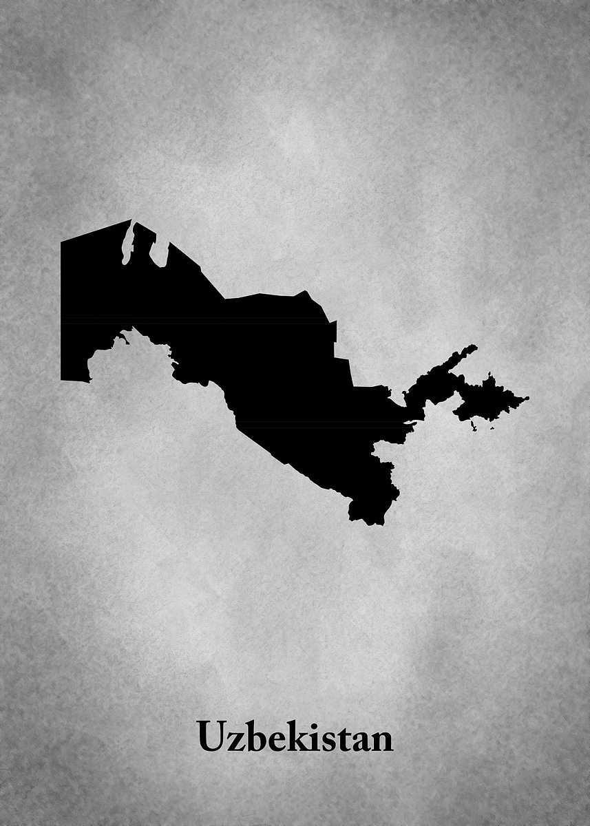 'Uzbekistan' Poster, picture, metal print, paint by B & W Arts | Displate