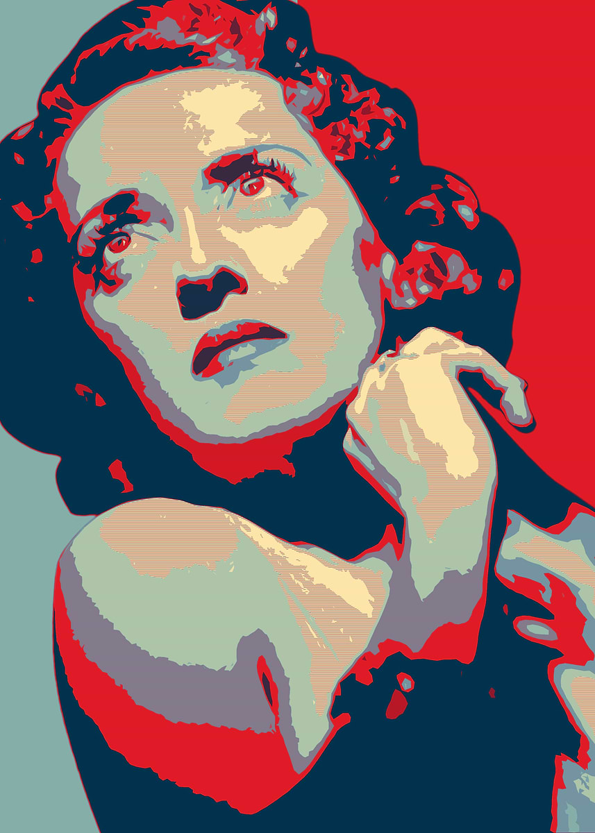 'Bette Davis ' Poster, picture, metal print, paint by Ademba Boy | Displate