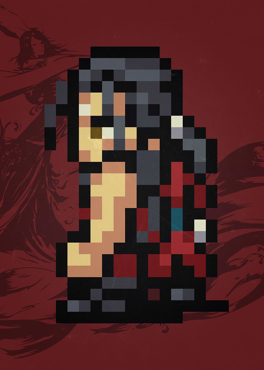 'FF X Auron Pixel Sprite' Poster, picture, metal print, paint by Ze ...