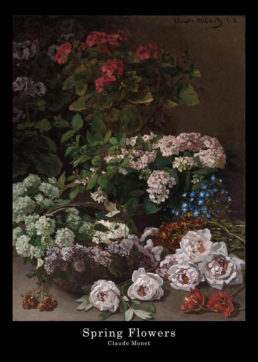 'MONET Spring Flowers' Poster, picture, metal print, paint by Atomic ...