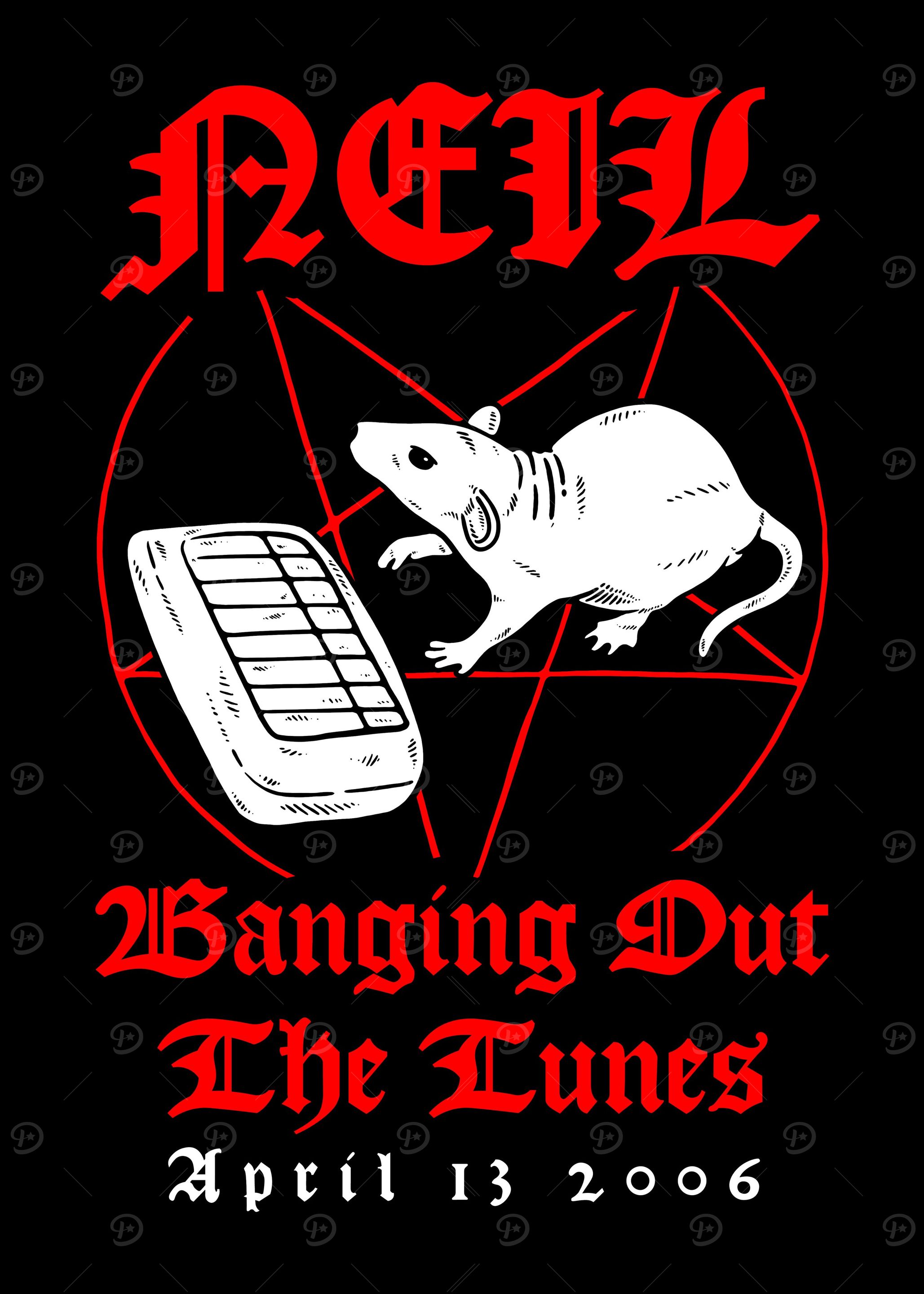 'Neil Banging Out The Tunes' Poster, picture, metal print, paint by ...