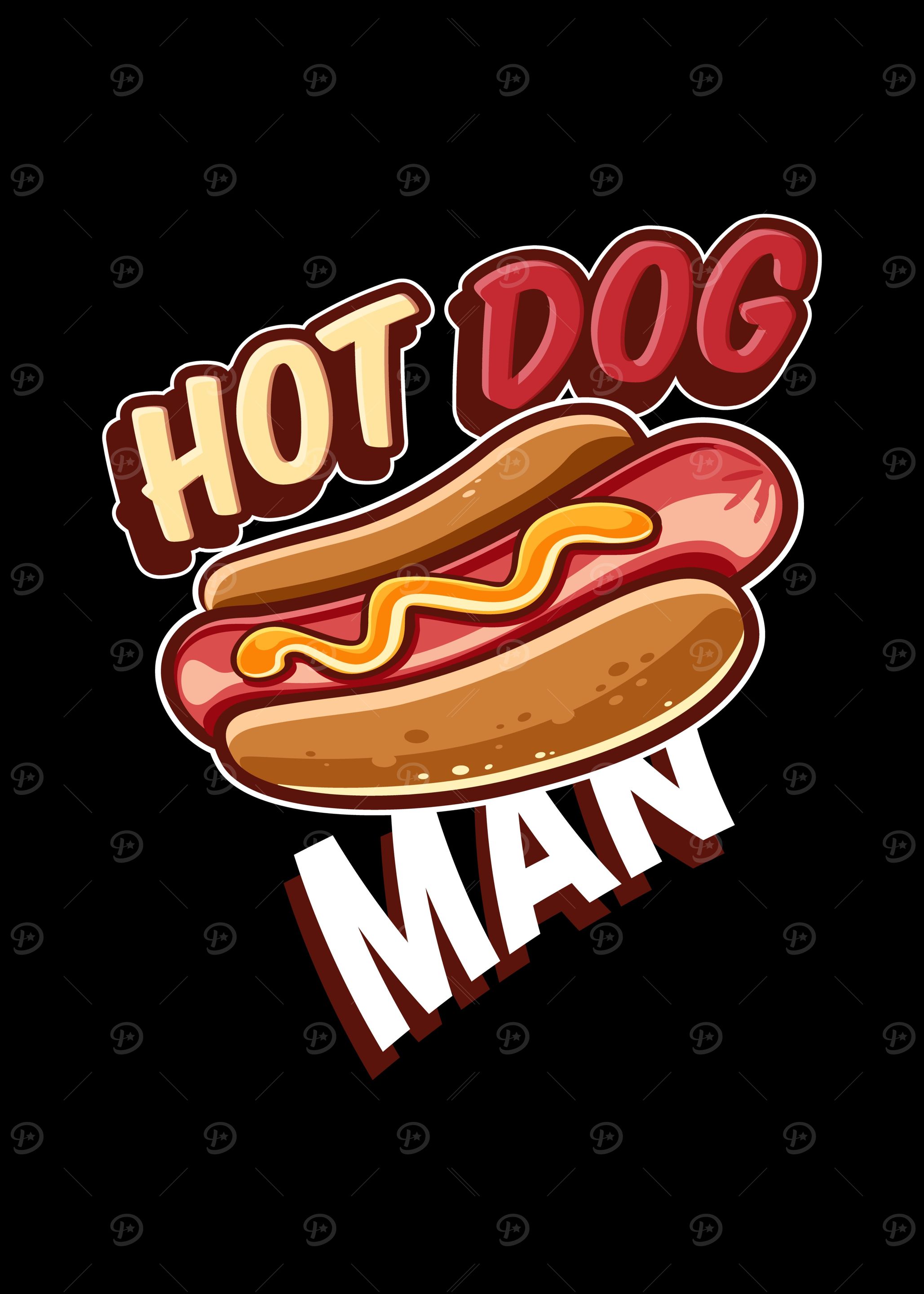 'Hot Dog Man Fast Food' Poster, picture, metal print, paint by Mooon ...