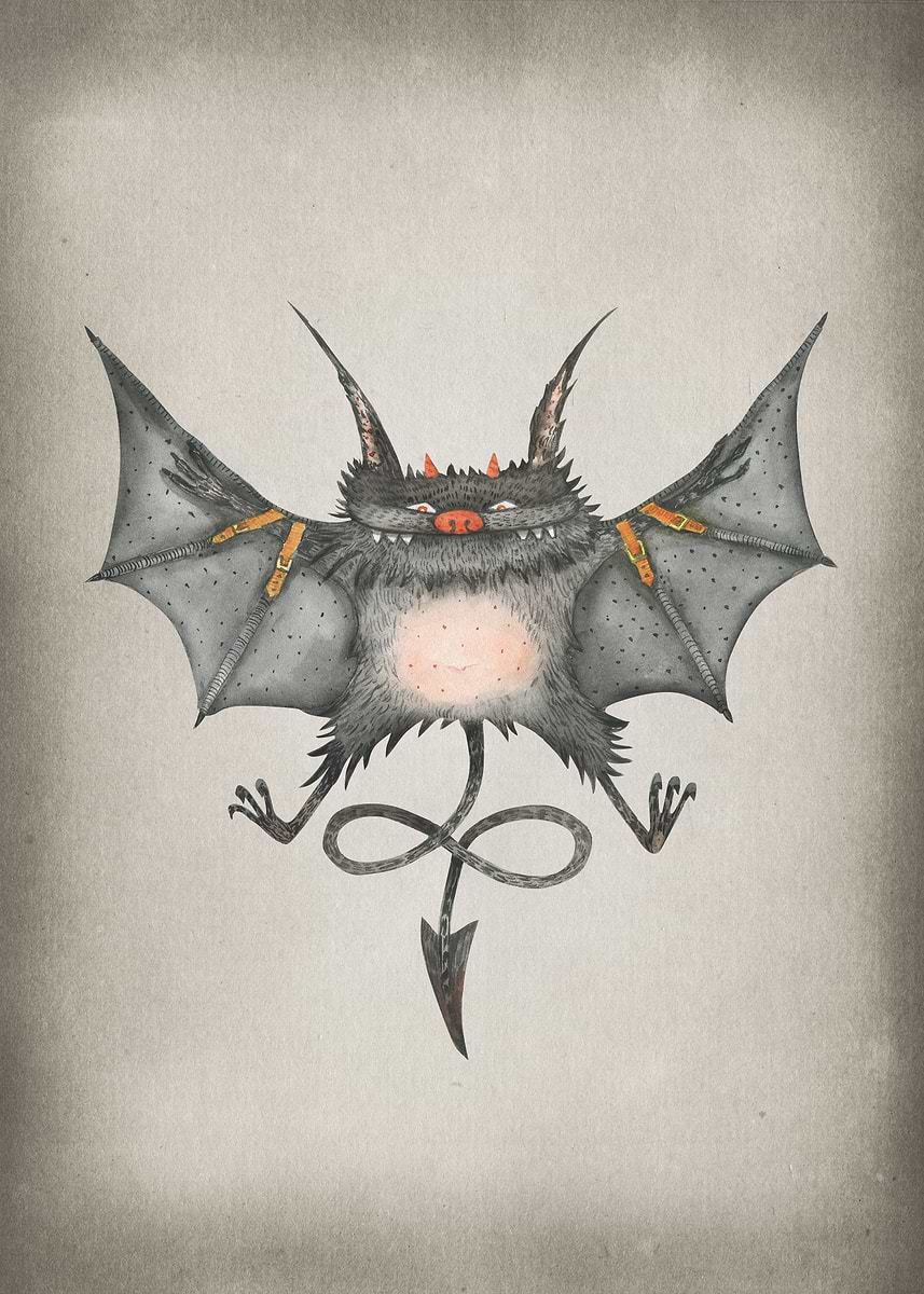 'Little Devil' Poster, picture, metal print, paint by Little Black Bird ...