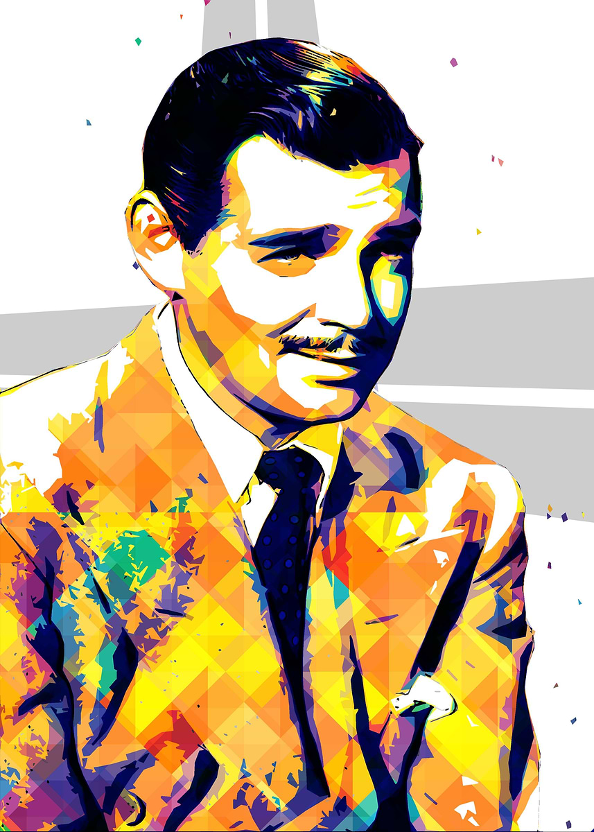 'Clark Gable' Poster, picture, metal print, paint by Hilda Warren ...