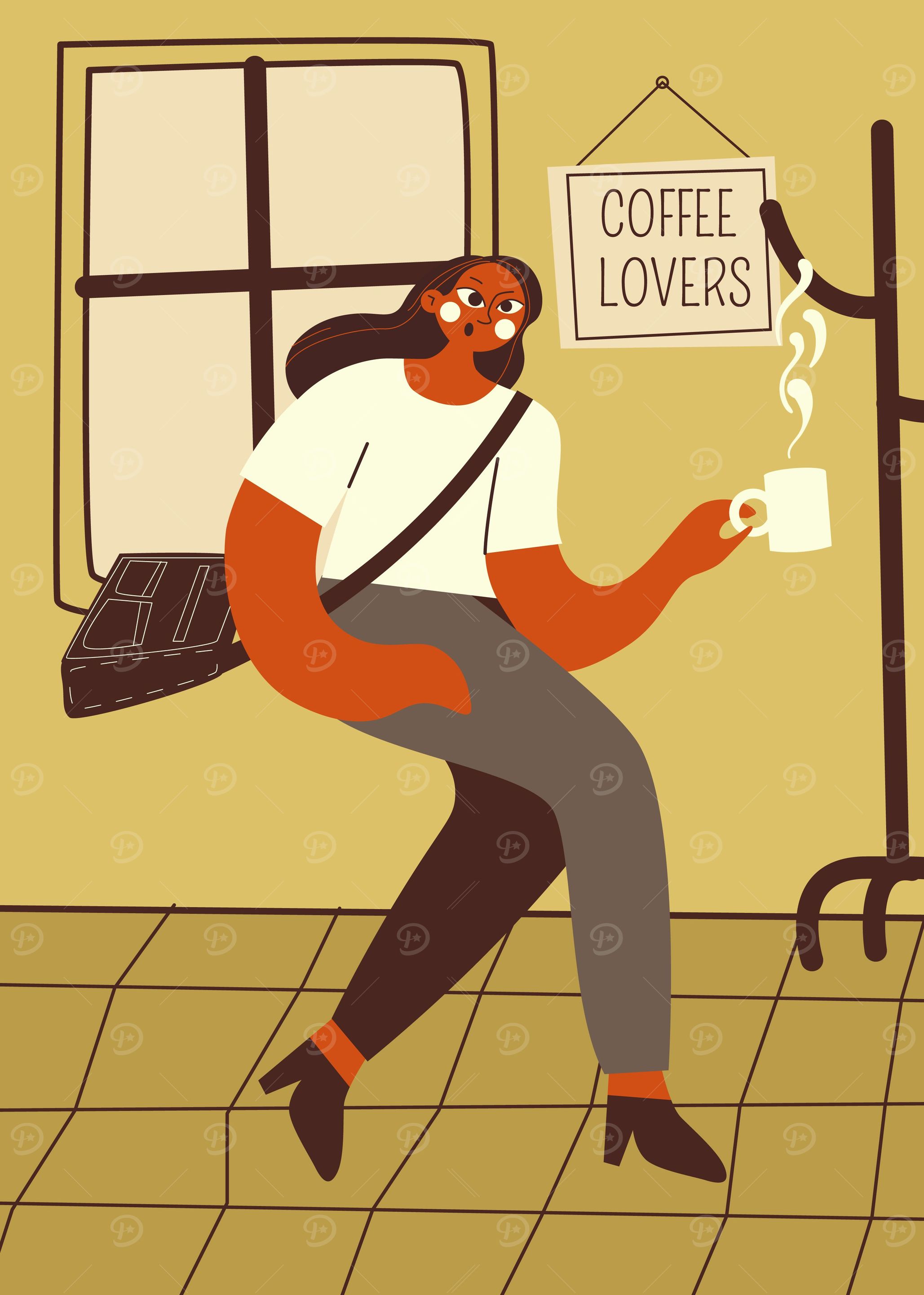 'Coffee Girl' Poster, picture, metal print, paint by taofik ...