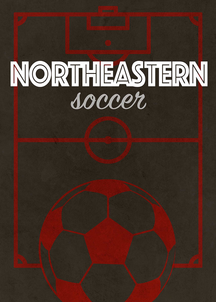 'Northeastern soccer team' Poster, picture, metal print, paint by ...