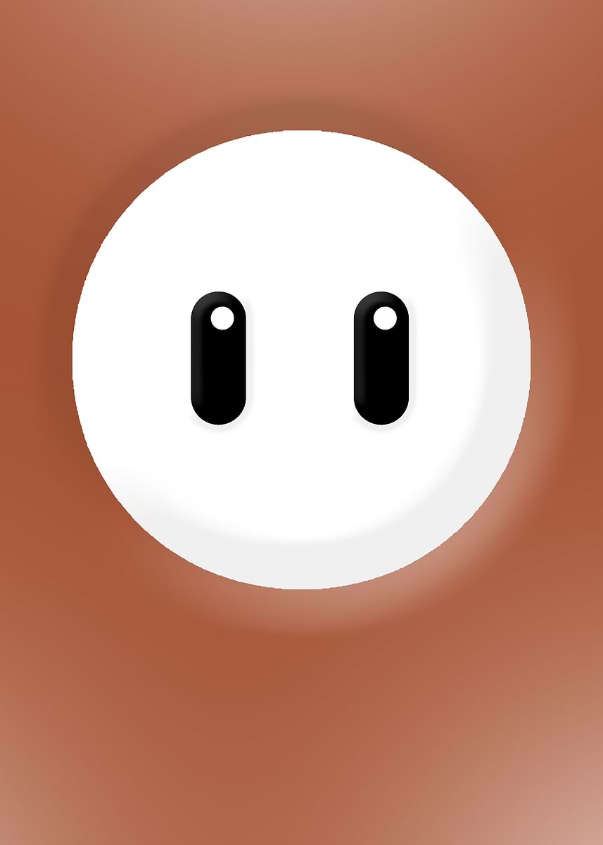 'Fall Guys Face Brown' Poster, picture, metal print, paint by Tariq ...