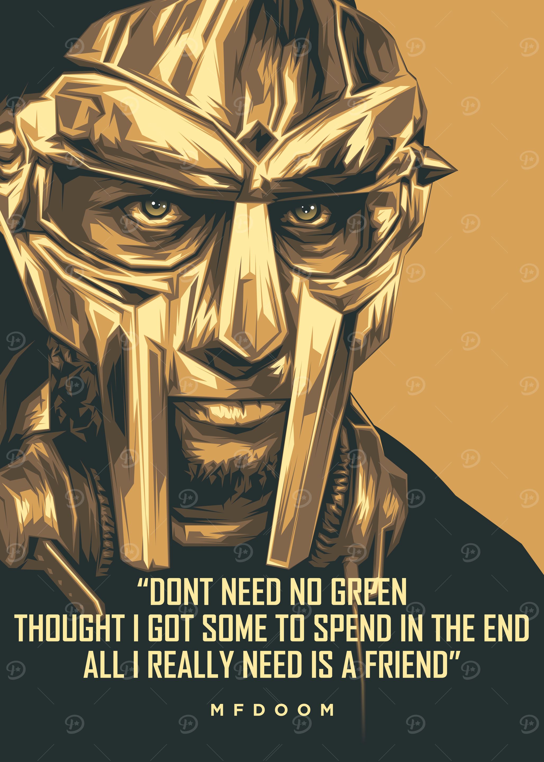 'MF Doom Quotes Rapper' Poster, picture, metal print, paint by Lucky ...