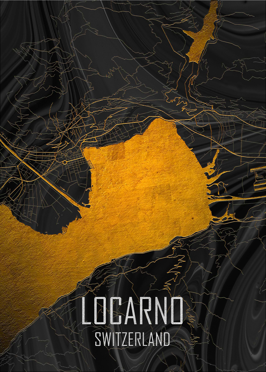 'Locarno Switzerland' Poster, picture, metal print, paint by Coconut ...