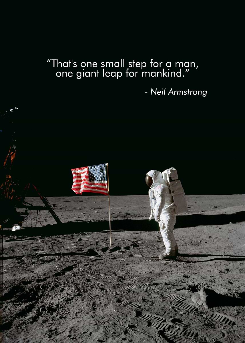 'ONE SMALL STEP' Poster, picture, metal print, paint by Atomic Chinook ...