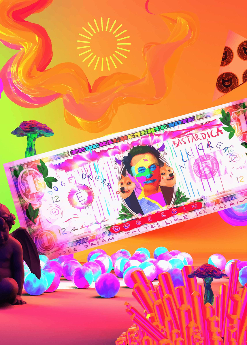 'Doge dream ice cream' Poster, picture, metal print, paint by RevArt ...