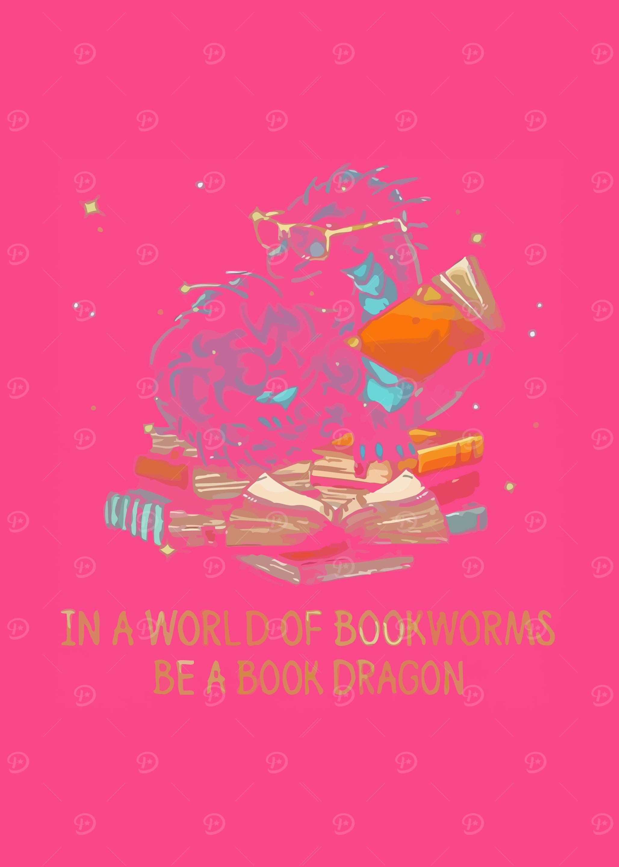 'In A World Of Bookworms Be' Poster, picture, metal print, paint by ...