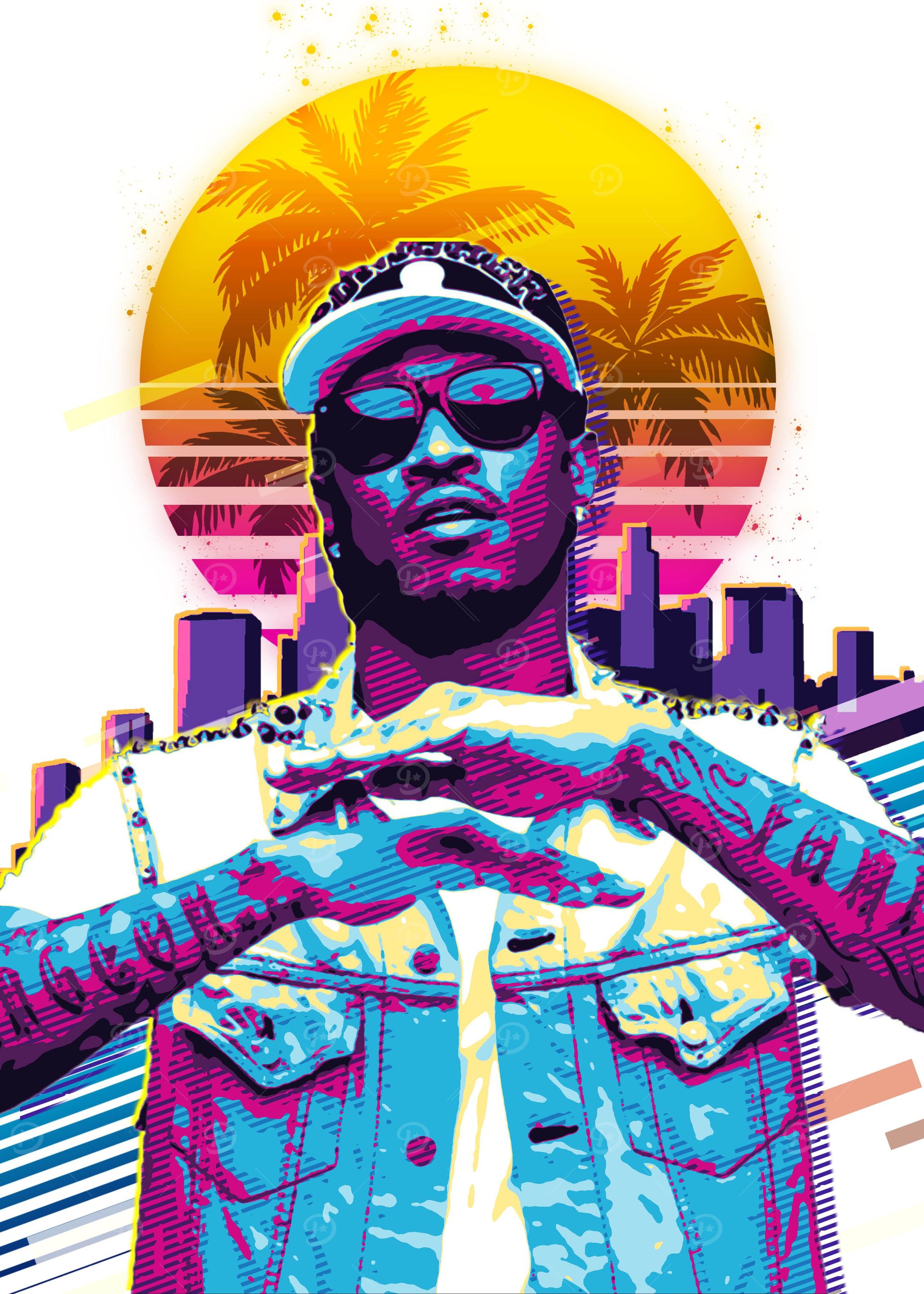 'future rapper poster 80s' Poster, picture, metal print, paint by Most ...