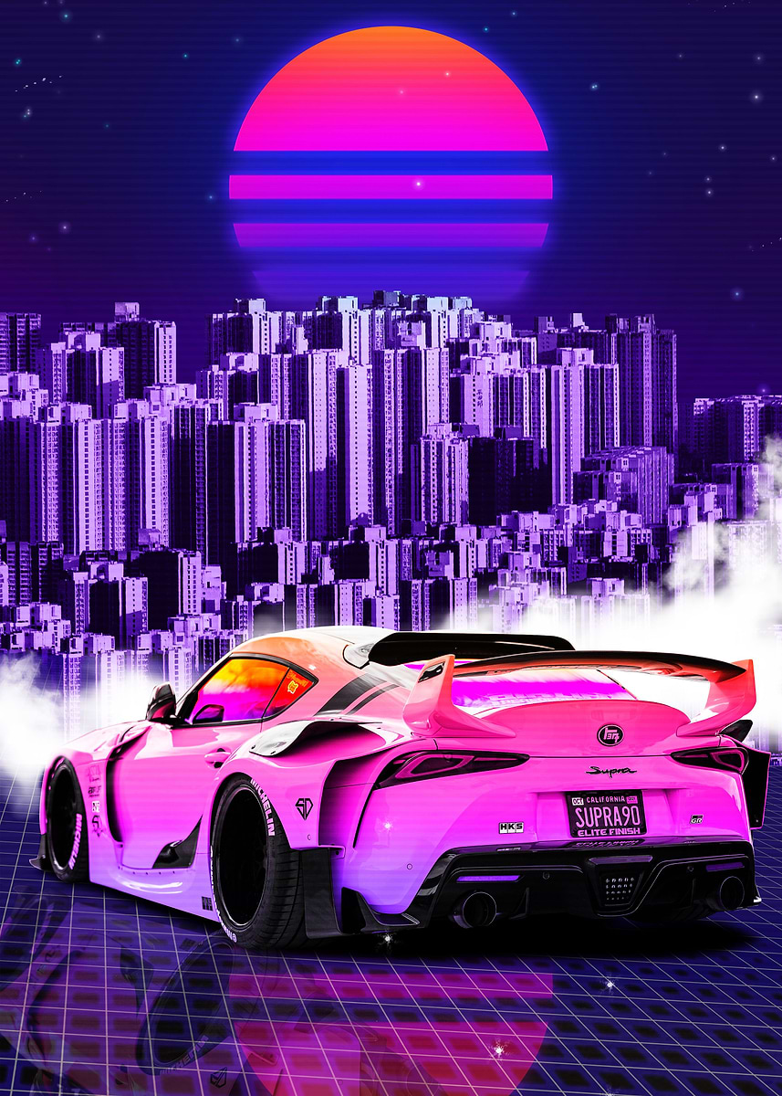 'Toyota Supra Night' Poster, picture, metal print, paint by Aliigal ...