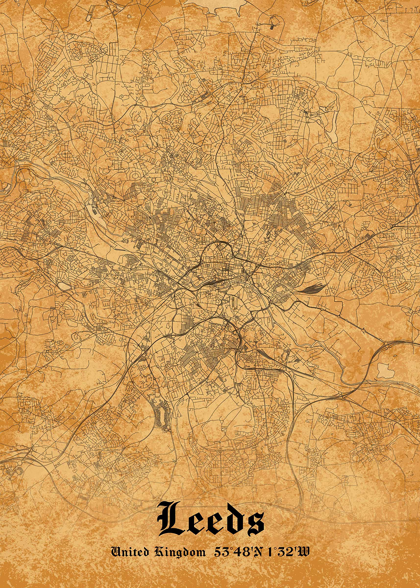'Leeds' Poster, picture, metal print, paint by HEMERSON | Displate