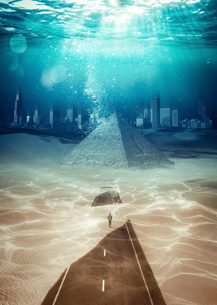 'Underwater Pyramid' Poster, picture, metal print, paint by Juergen ...