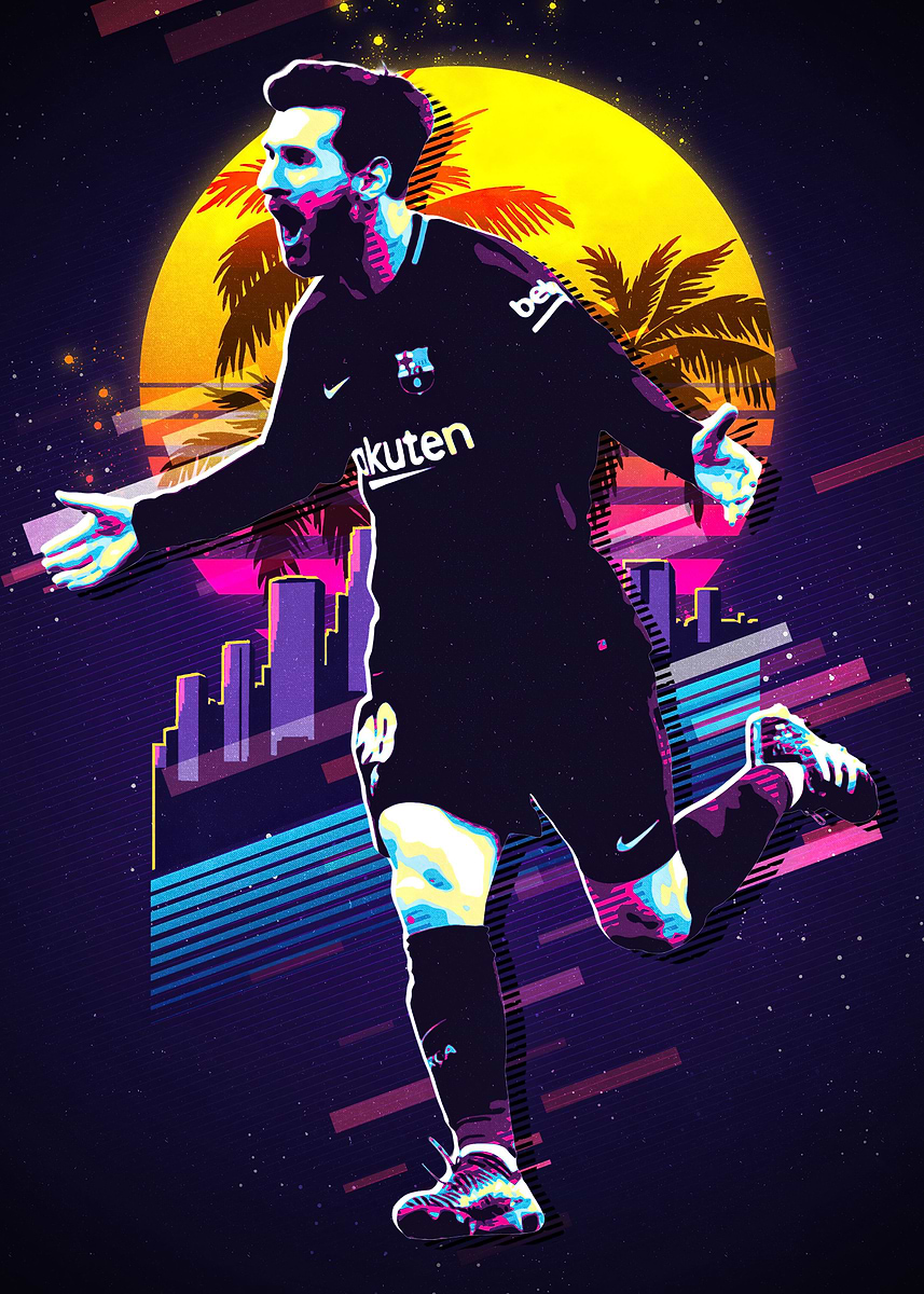 'Lionel Messi football star' Poster, picture, metal print, paint by ...