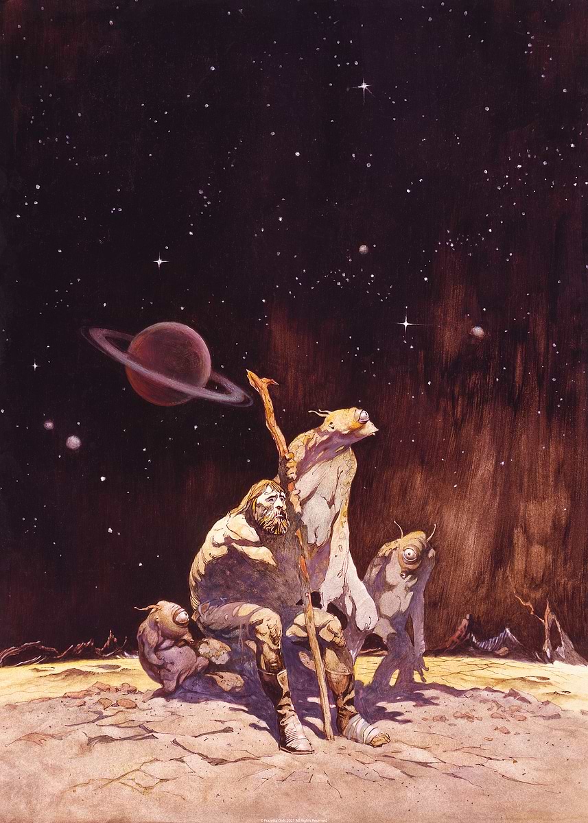 'Stranded' Poster, picture, metal print, paint by Frank Frazetta | Displate