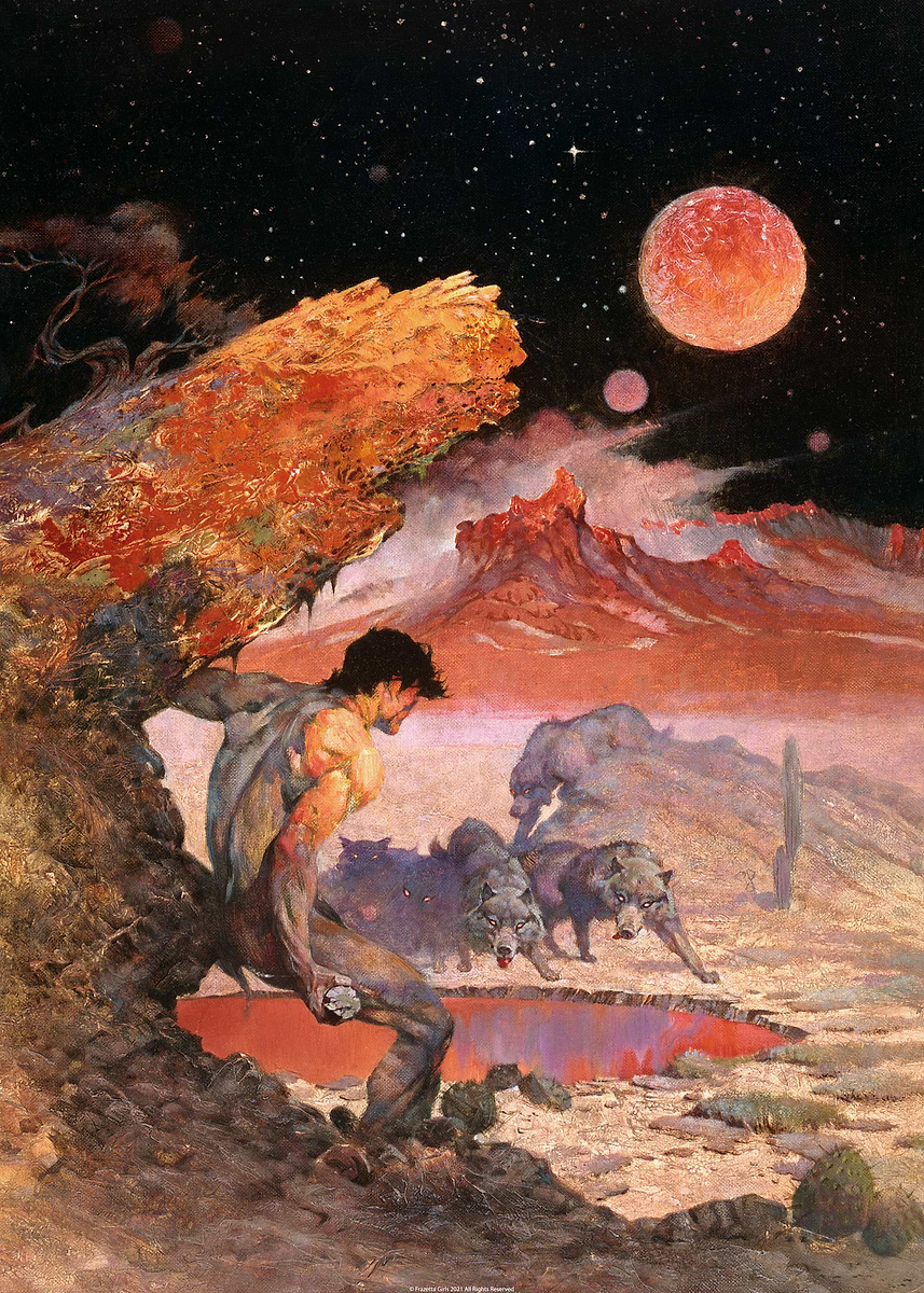 'Wolf Moon' Poster, picture, metal print, paint by Frank Frazetta ...