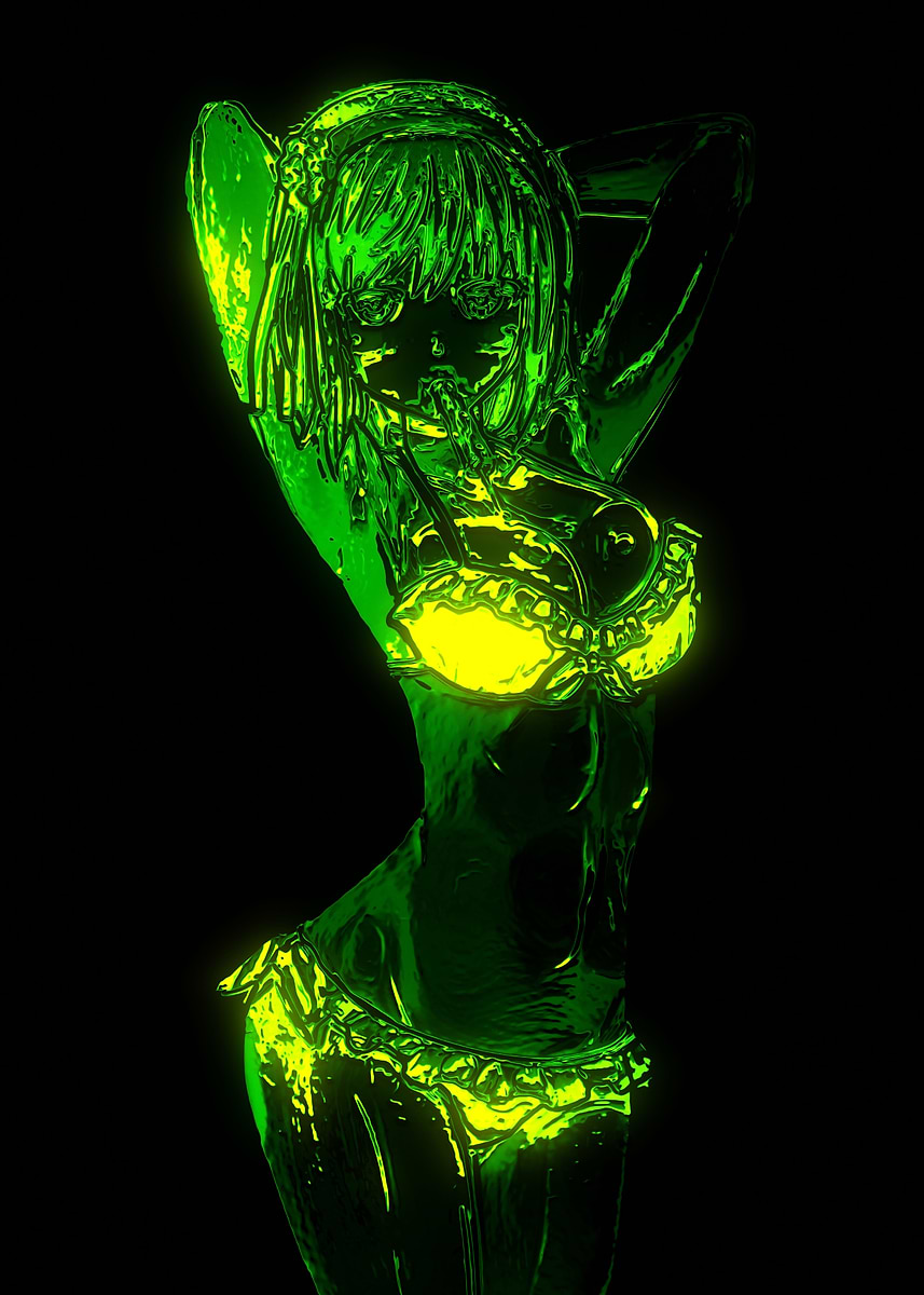 'Chrome anime girl ' Poster, picture, metal print, paint by ...