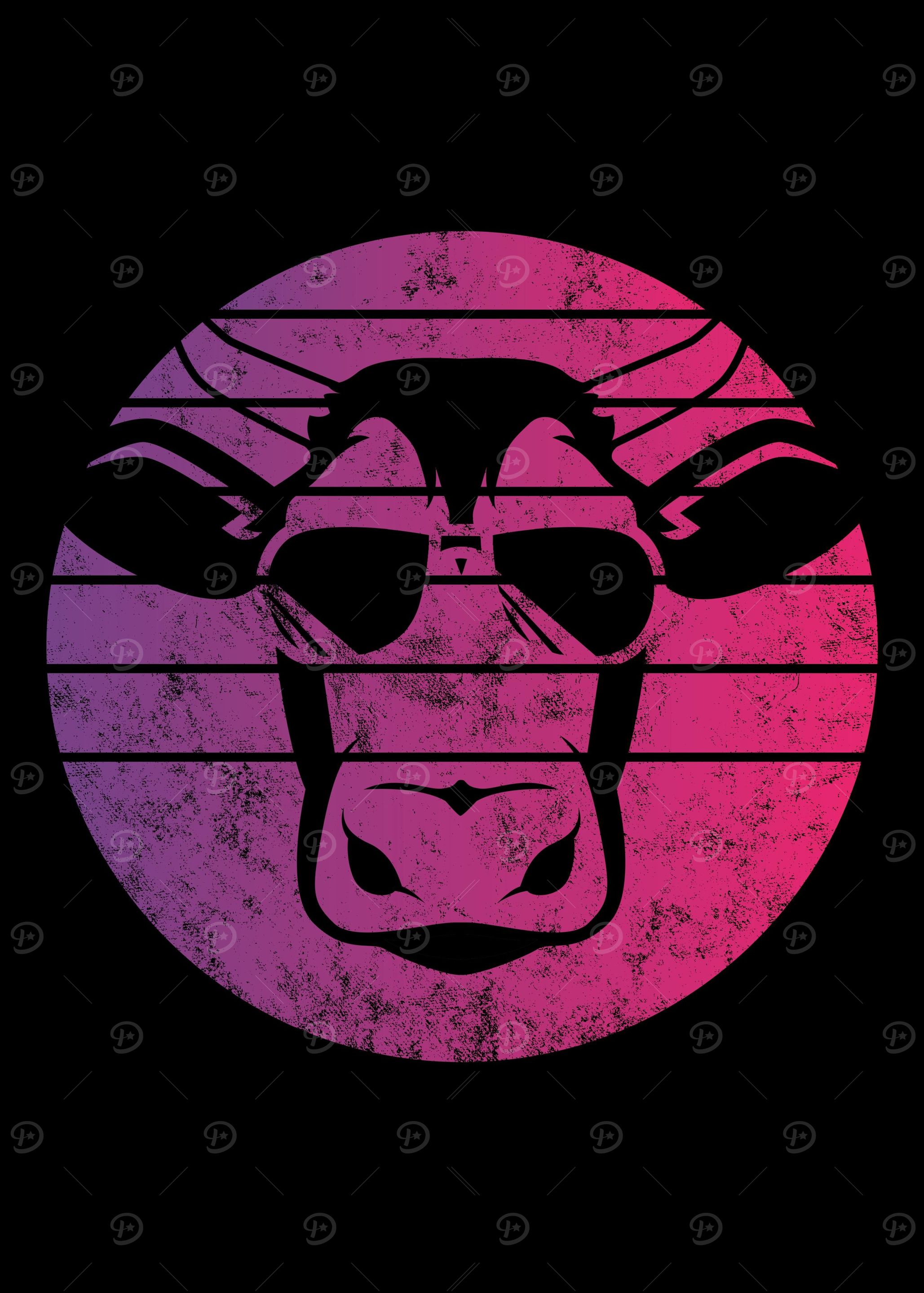 'Cow Retro Vintage' Poster, picture, metal print, paint by royalsigns ...