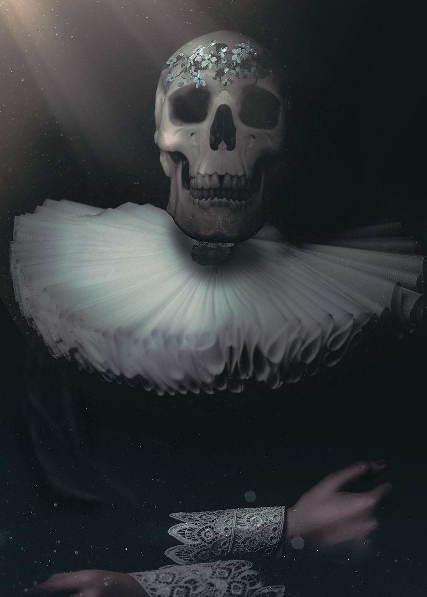 'Skeleton Lady ' Poster, picture, metal print, paint by ...