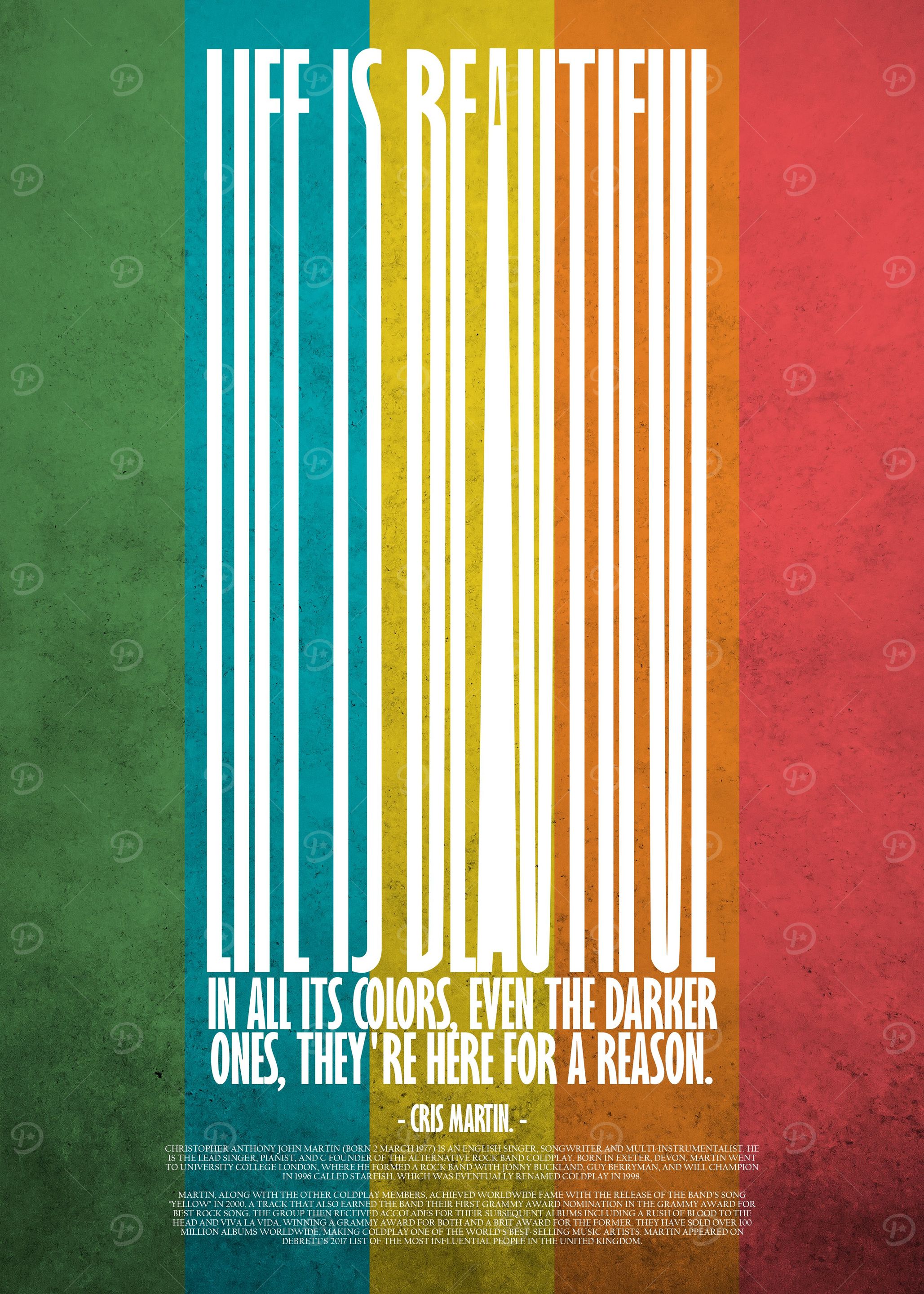 'CRIS MARTIN QUOTE' Poster, picture, metal print, paint by MoveUp ...