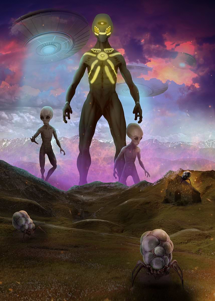 'Alien Invasion' Poster, picture, metal print, paint by Darnelle ...