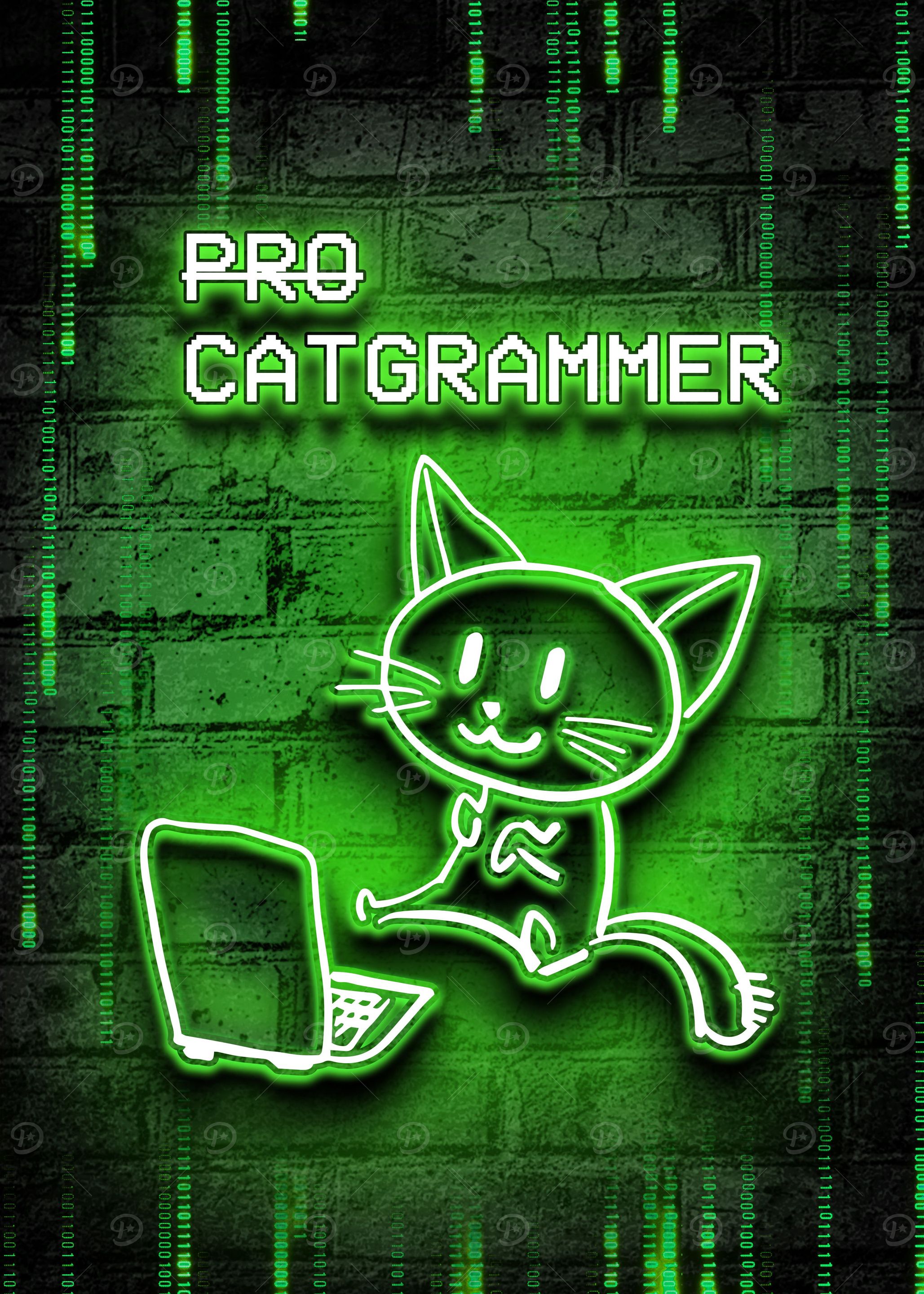'Cat programmer joke' Poster, picture, metal print, paint by Klark ...