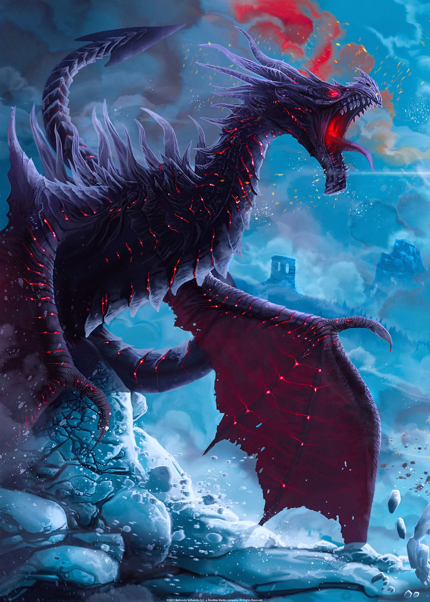 'Alduin Dragon' Poster, picture, metal print, paint by The Elder ...