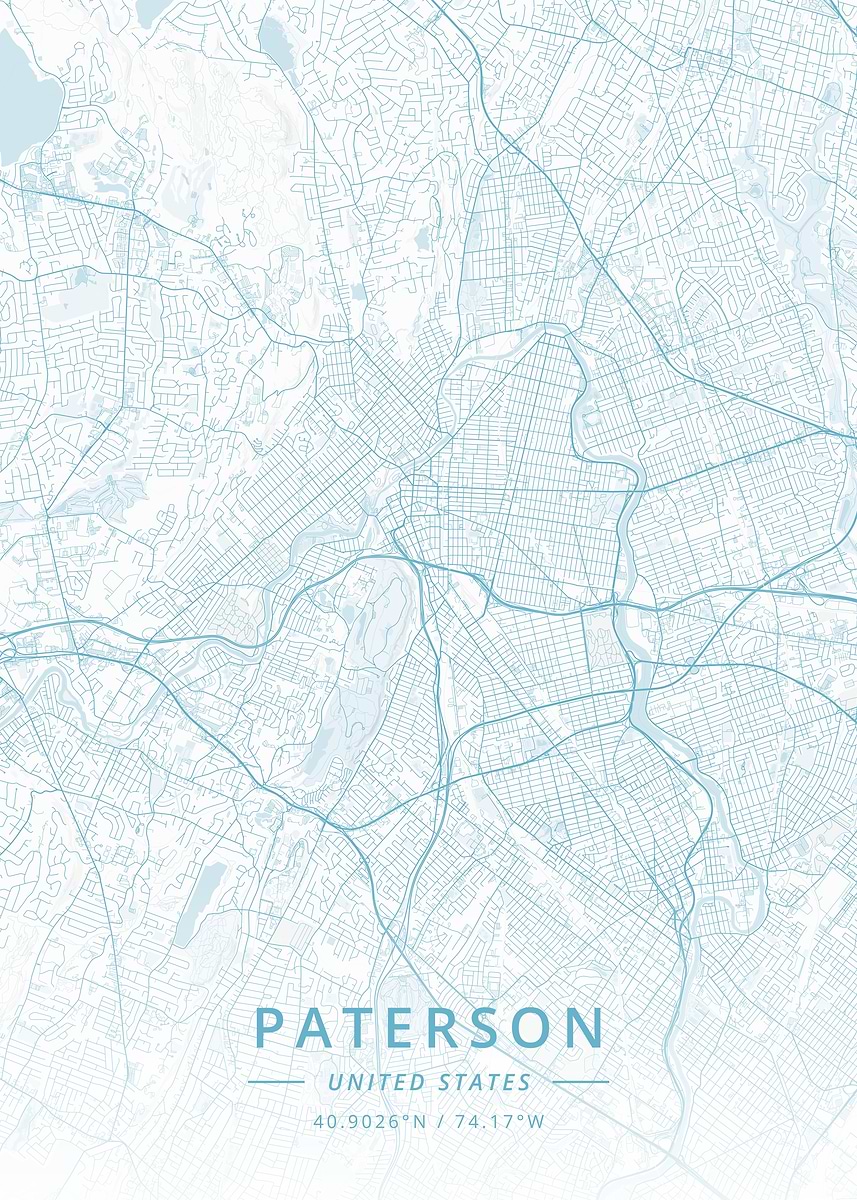 'Paterson United States' Poster, picture, metal print, paint by ...