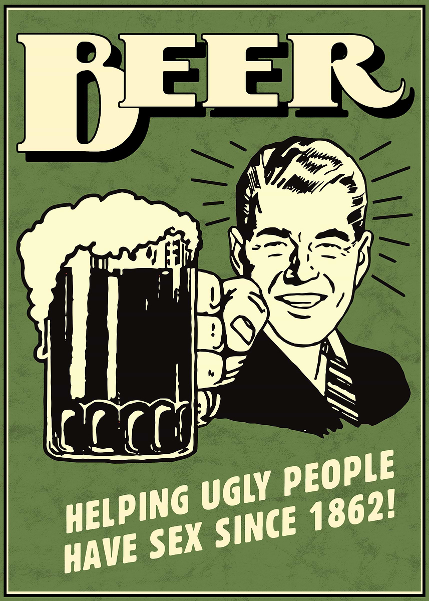 'Funny Beer Poster' Poster, picture, metal print, paint by Illustration ...