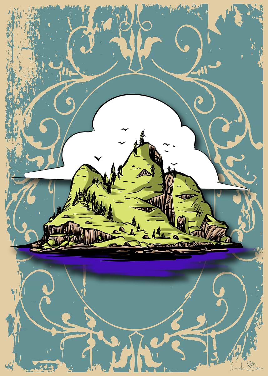 'Pirate island ' Poster, picture, metal print, paint by LouteCrea ...