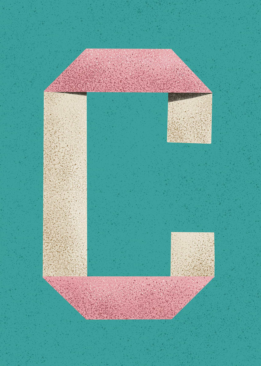'C Color Paper Letter' Poster, picture, metal print, paint by Peter ...