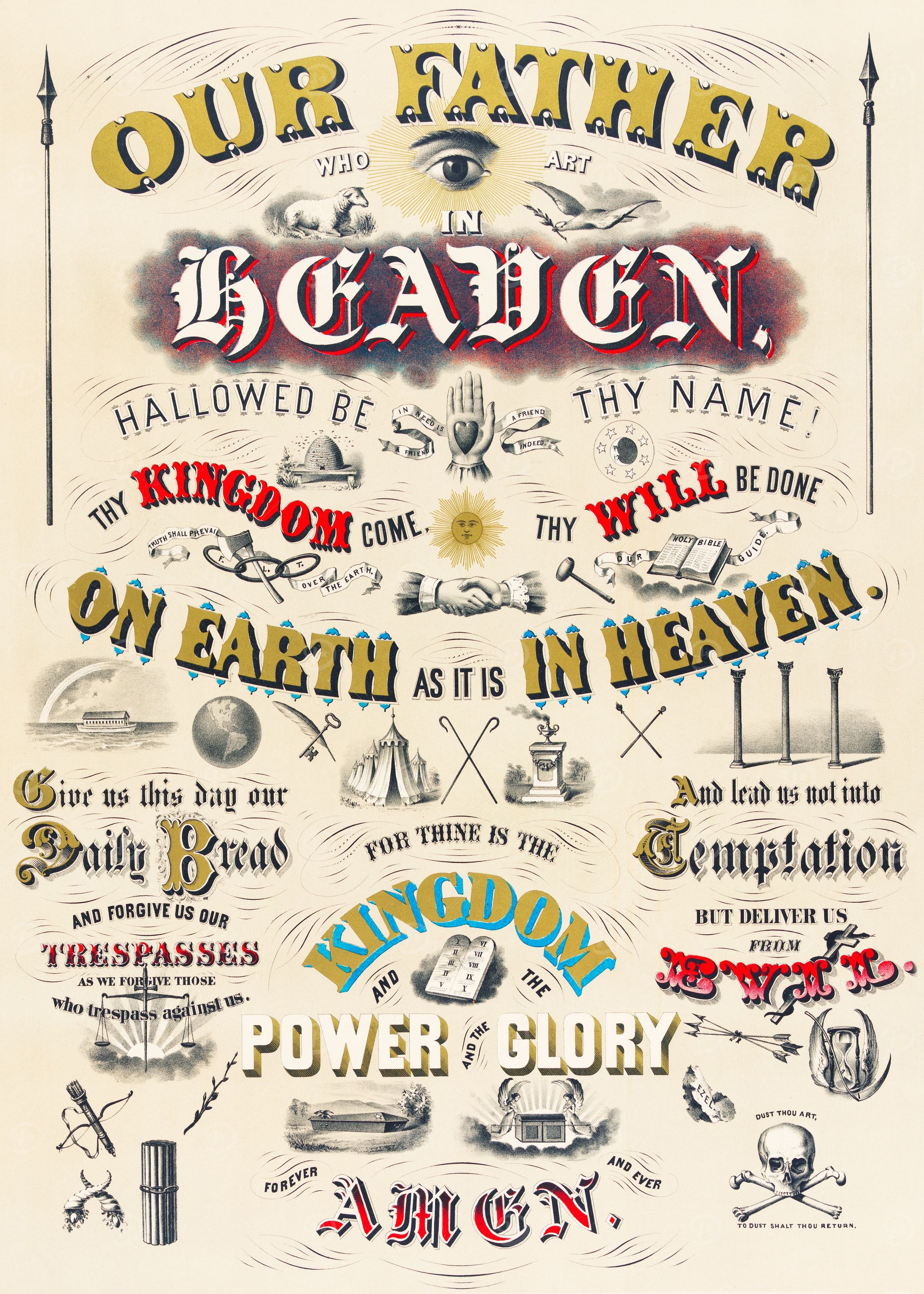 'Lord Our Father Prayer' Poster, picture, metal print, paint by ...