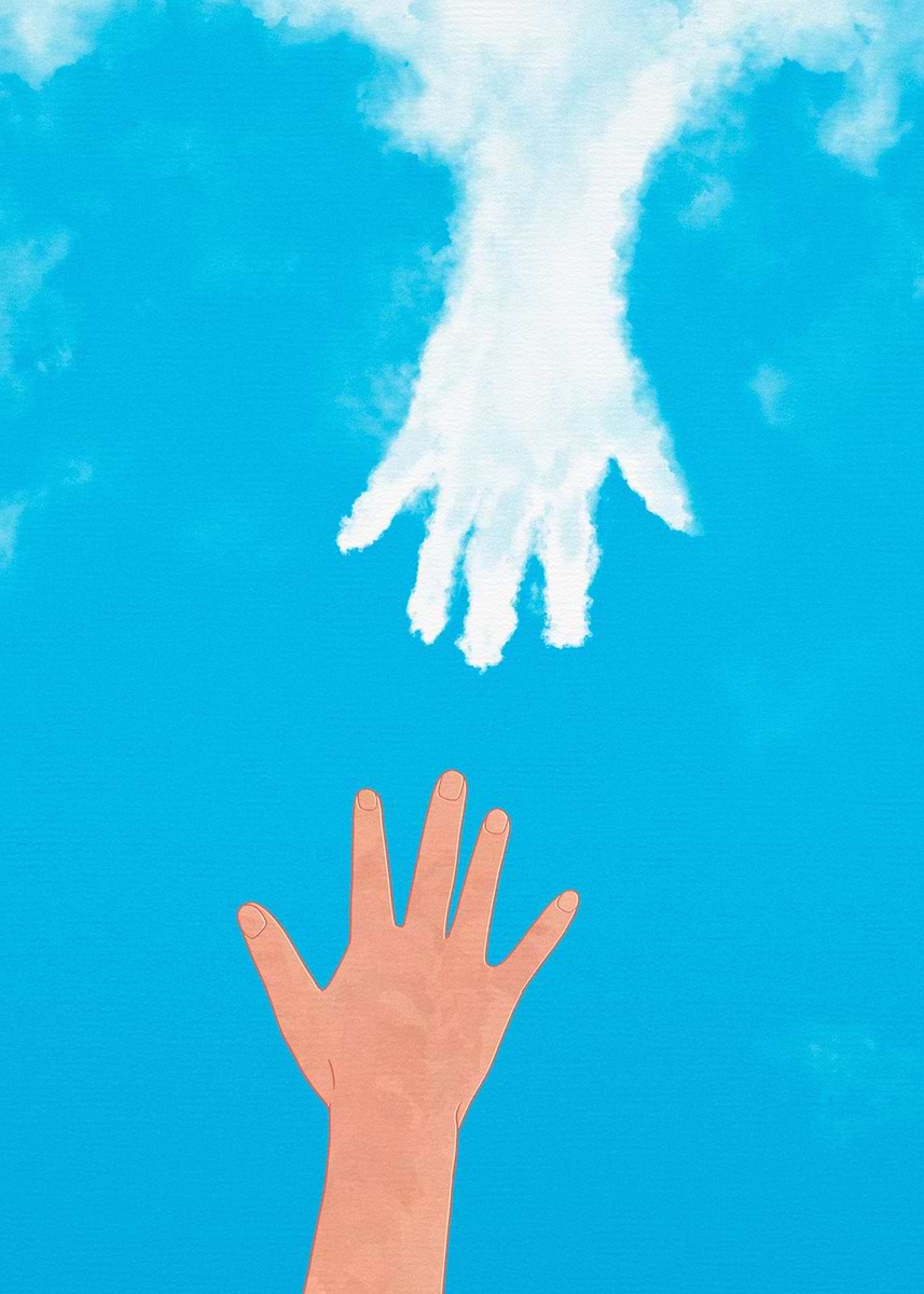 'Helping' Poster, picture, metal print, paint by Aswad Art | Displate