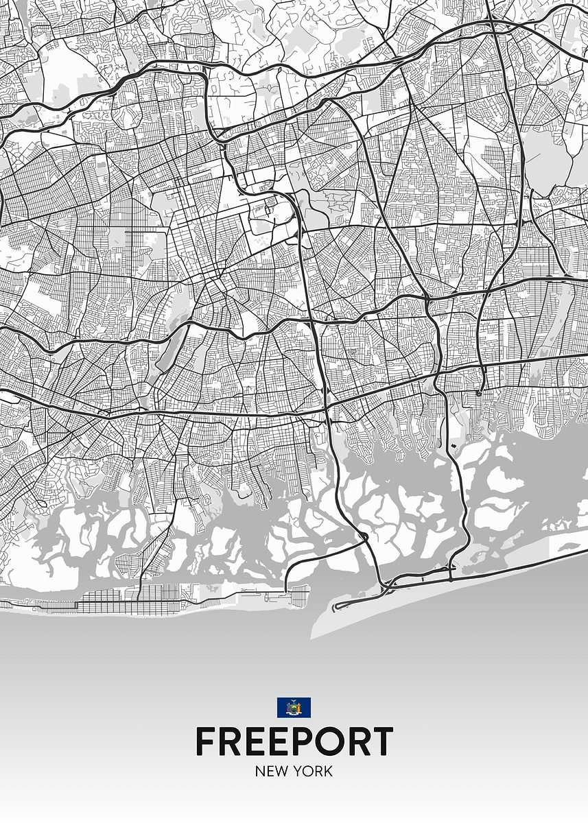 'Freeport NY' Poster, picture, metal print, paint by IMR Designs | Displate