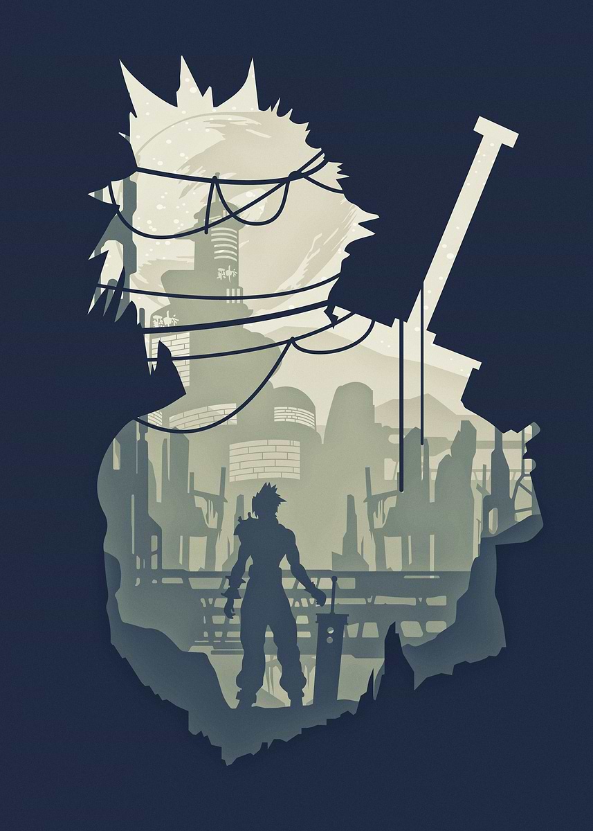 'Cloud Midgar' Poster, picture, metal print, paint by Lemartho | Displate