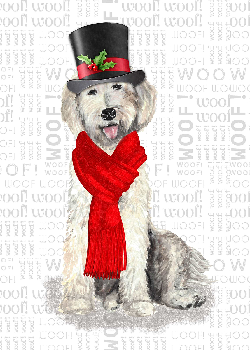 'Labradoodle Christmas Dog' Poster, picture, metal print, paint by ...