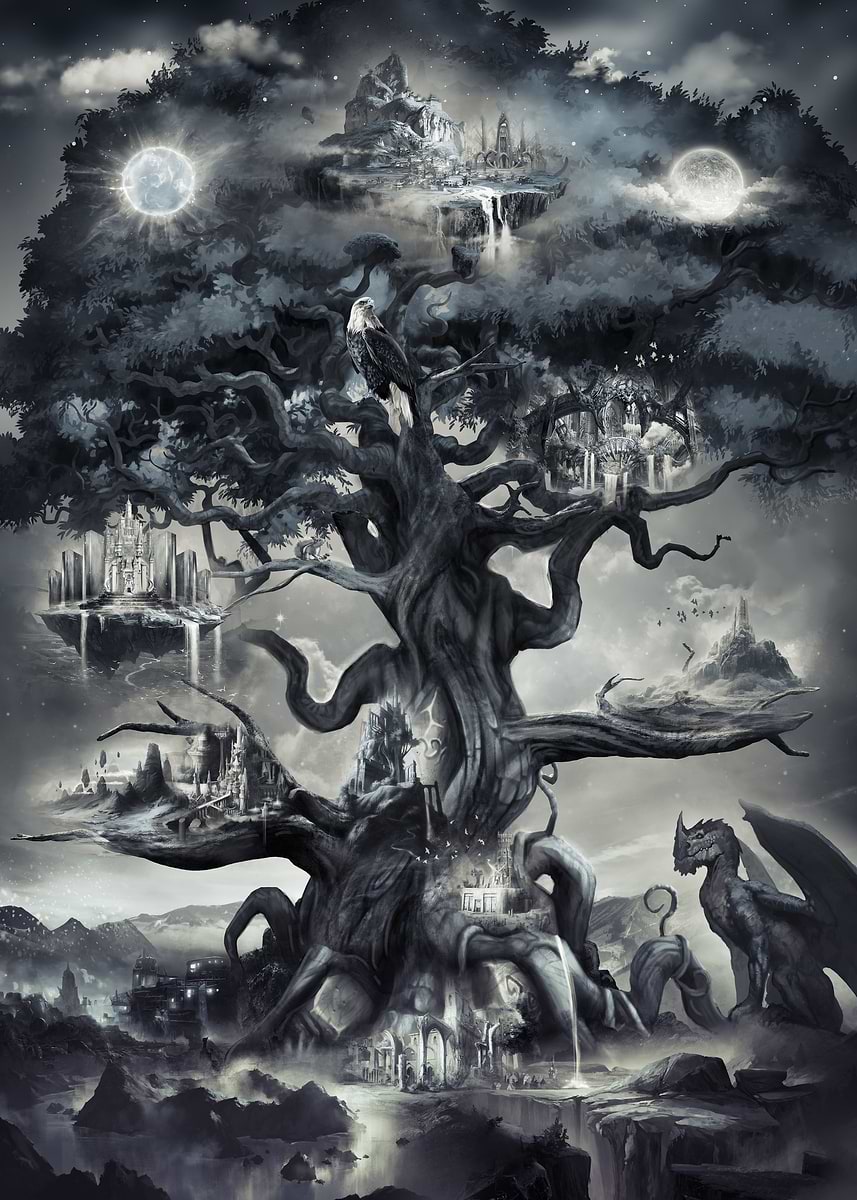 'Yggdrasil Norse World Tree' Poster, picture, metal print, paint by ...