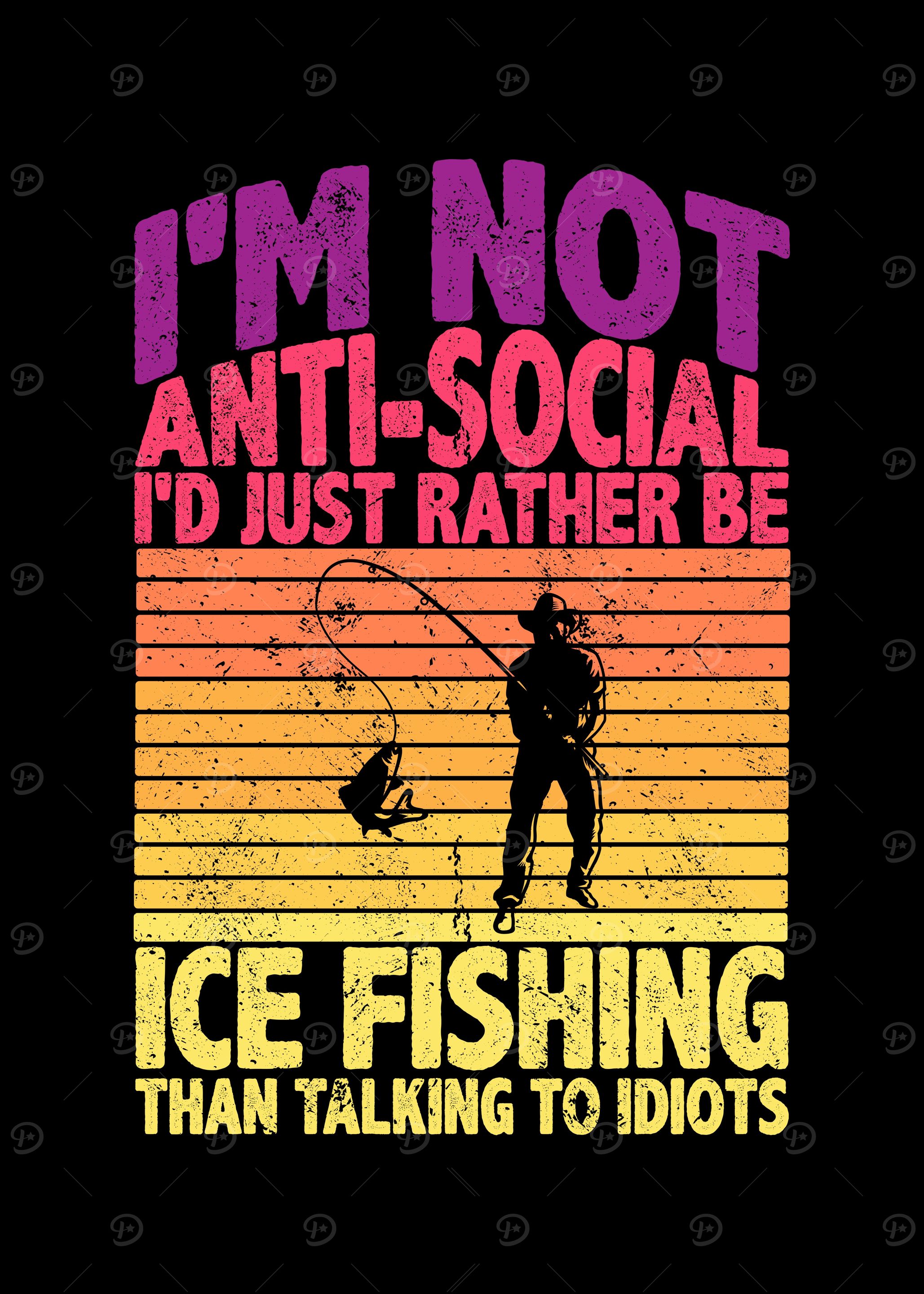 'Id rather be ice fishing' Poster, picture, metal print, paint by Lukes ...