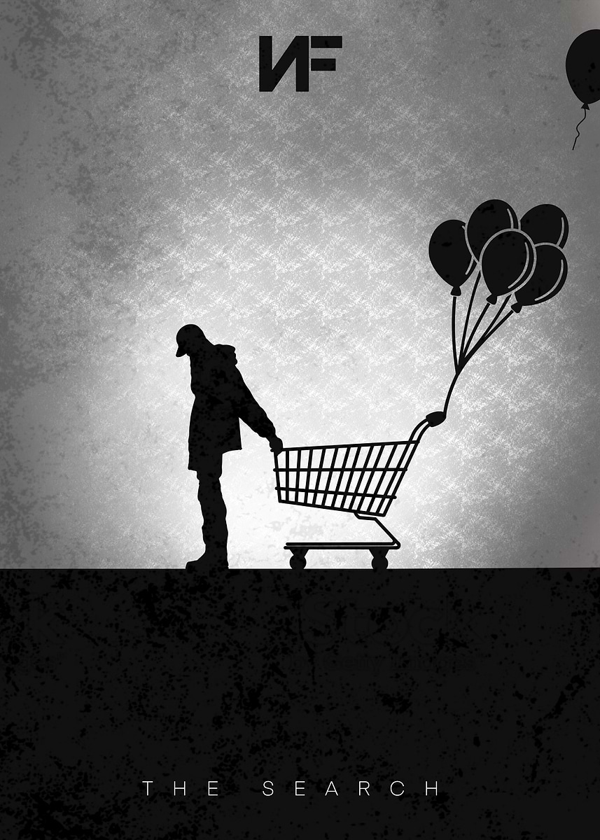 'NF Balloons The Search' Poster, picture, metal print, paint by ...