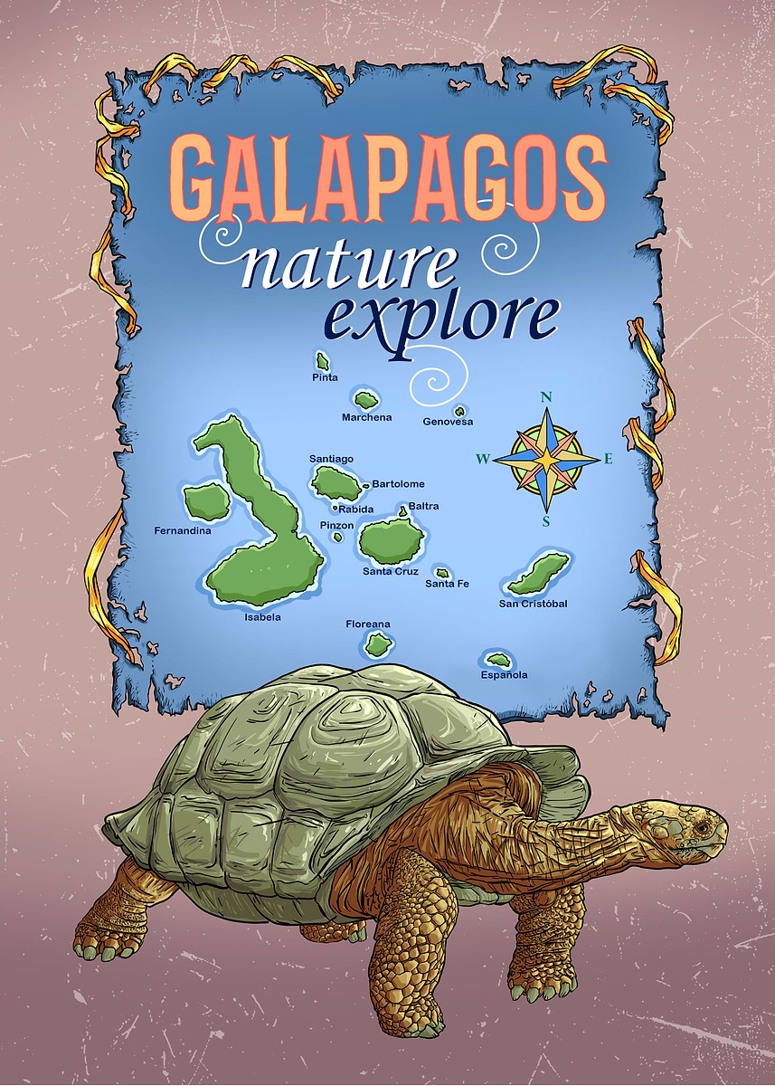 'Galapagos Nature Explore' Poster, picture, metal print, paint by ...