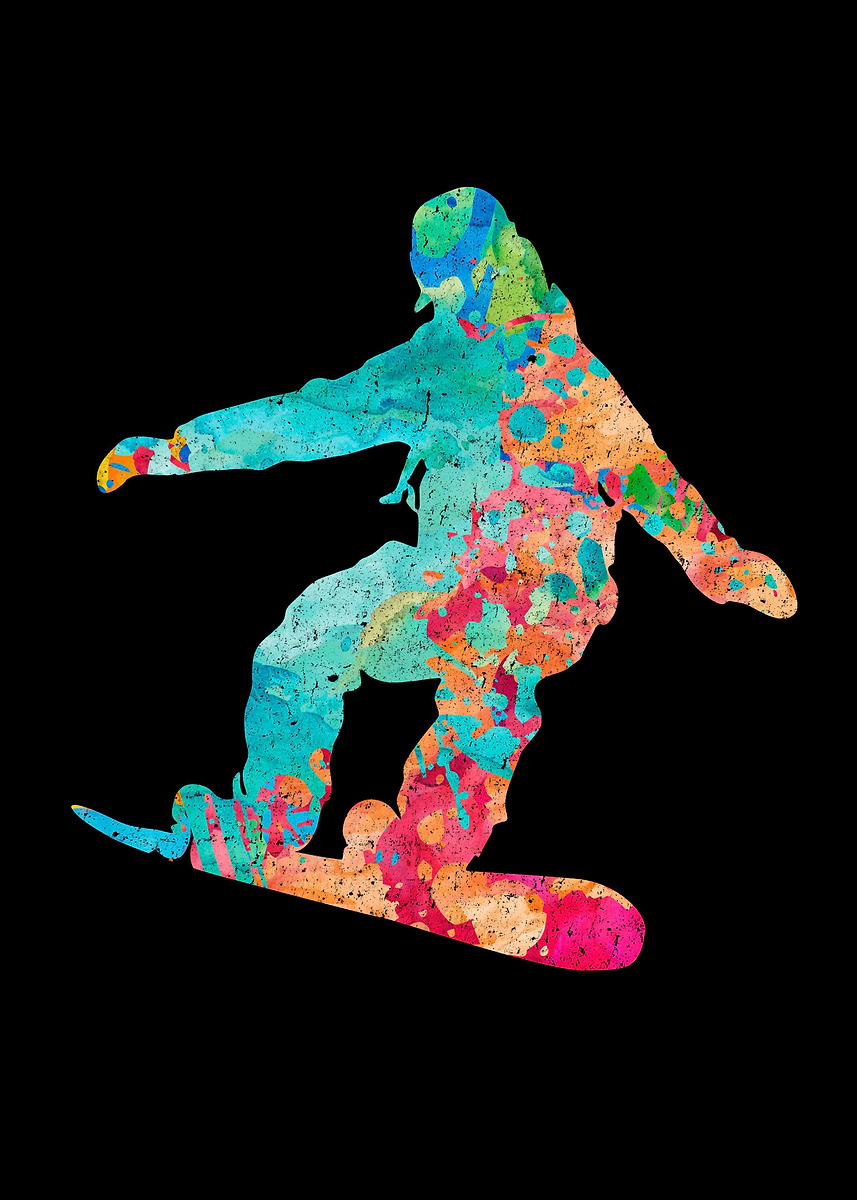 'Snowboarder In Action ' Poster, picture, metal print, paint by Lion ...